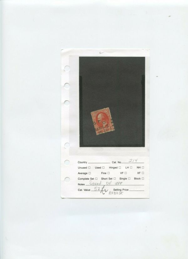 US SCOTT Stamp 214 - See Page Data In Photo | #69226485