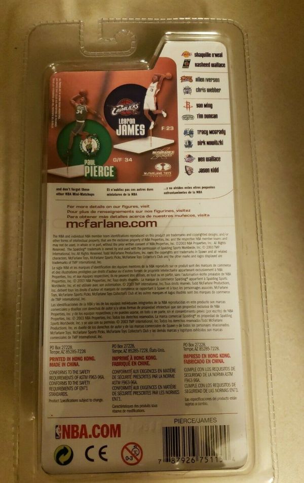 McFarlane NBA Lebron James And Paul Pierce Mini Action Figures 3 ...