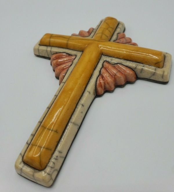 Raku Cross South African Pottery Christian Sacred Wall Art Hanging Hand ...