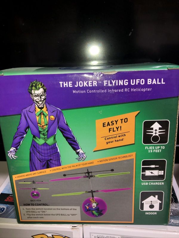 DC COMICS - THE JOKER FLYING UFO BALL HELICOPTER WORLD TECH TOYS ...