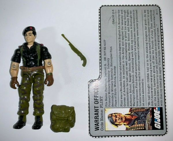 G. I. Joe 1985 Flint V1 Loose Complete With Gray Filecard Warrant ...