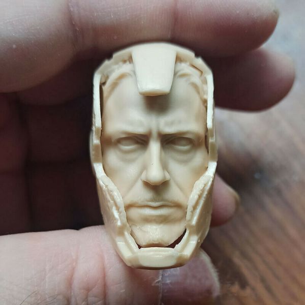 Blank 1/6 Scale With Helmet Iron Man Tony Head Sculpt Unpainted Fit 12 ...